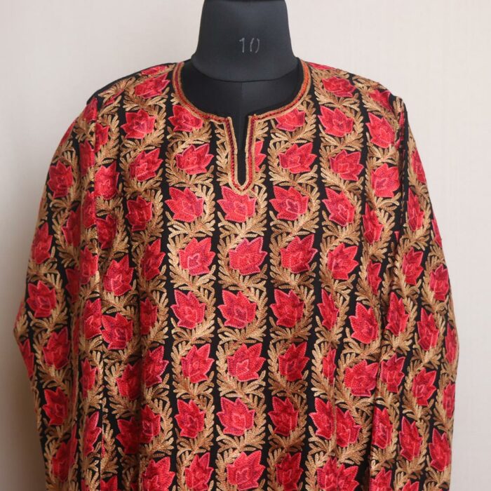 Naseem Bagh Black Jama Pheran with Aari Work - Gyawun