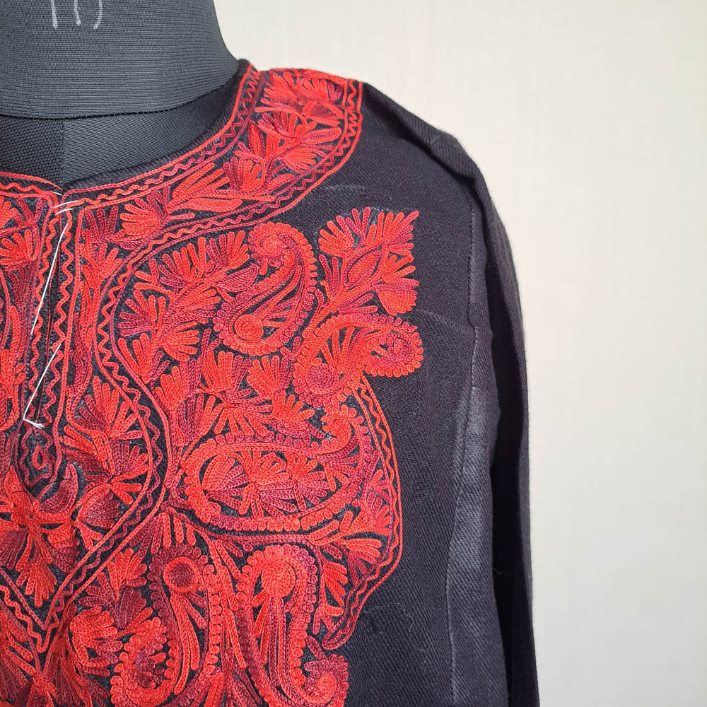 Narmeen Black Jhelum Aari Work Kashmiri Pheran - Gyawun