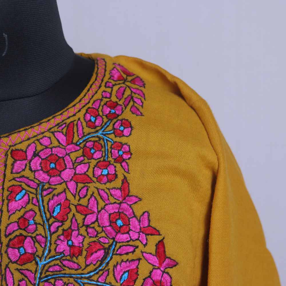 Neelam Mustard Gulabi Pure Wool Kashmiri Sozni Paper Mache Designer ...
