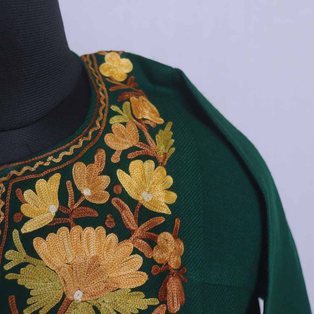 Sabz Beenish Kashmiri Girls Short Pheran With Aari Embroidery (L28 ...