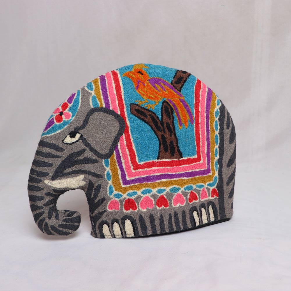 Handmade Shahi Elephant Chainstitch Quilted Tea Cozy - Gyawun