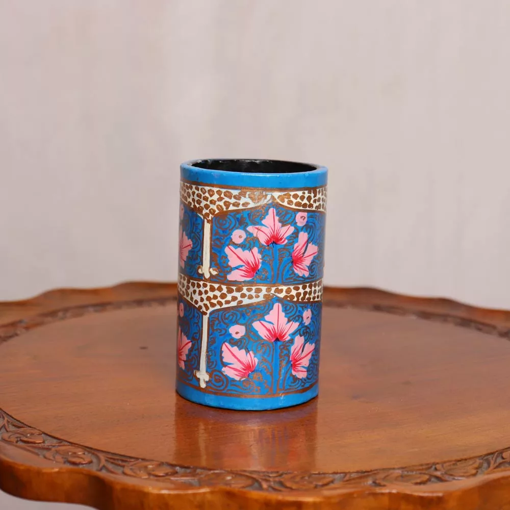 Blue Paper Mache Pen/Brush Holder - Gyawun