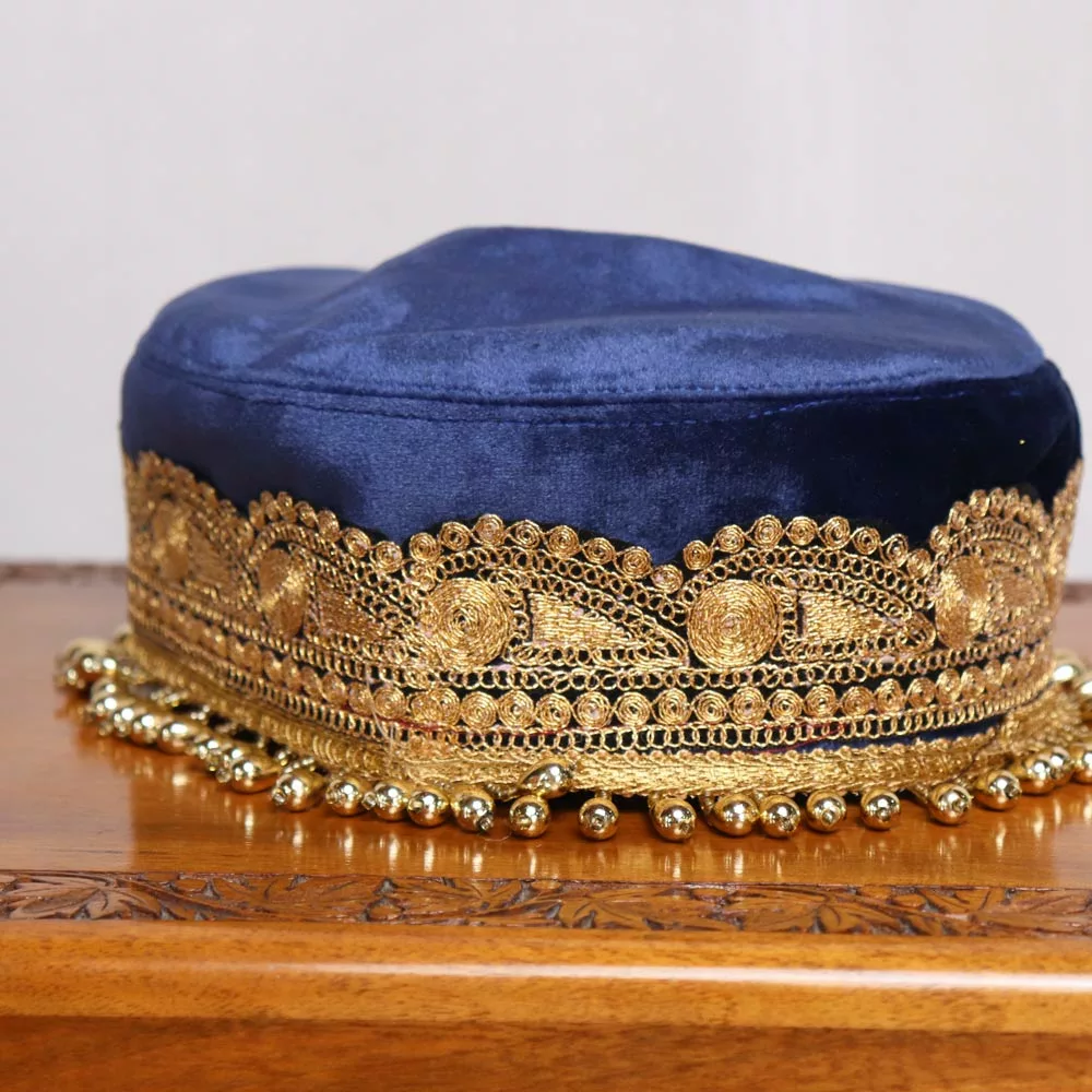 Blue Kashmiri Bridal Cap - Gyawun