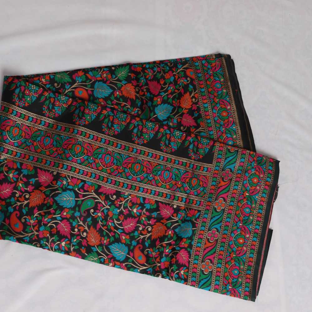 Salma Black Gulabi Kashmiri Kani with Zari Saree - Gyawun
