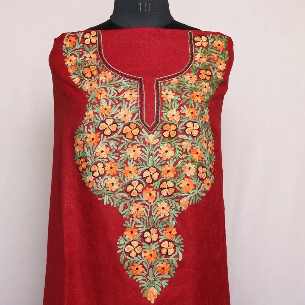 Wazul Crush Cotton 2pc Suit with Aari Work - Gyawun