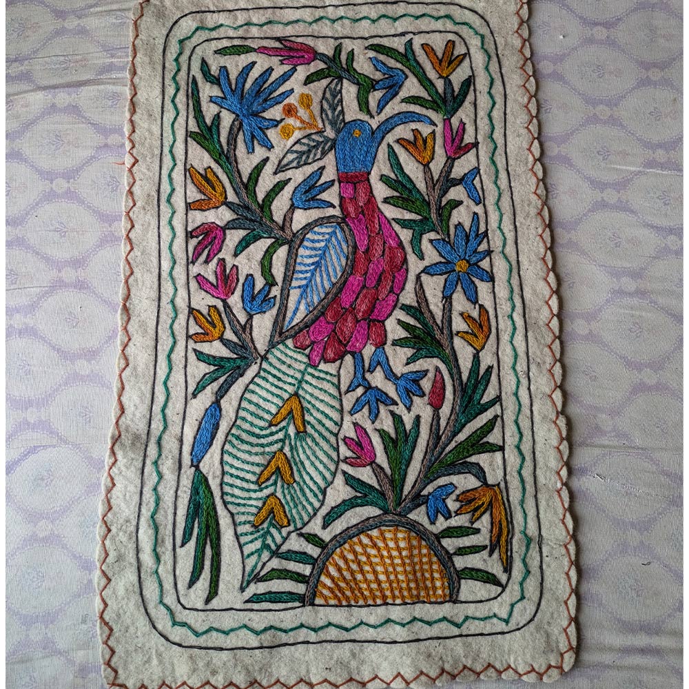 Peacock Namda Handmade Rug 3x2ft - Gyawun