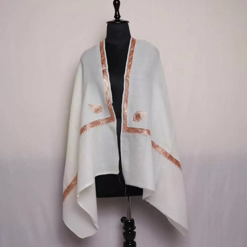 Off White Tilla Stole | Naaz Collection - Gyawun