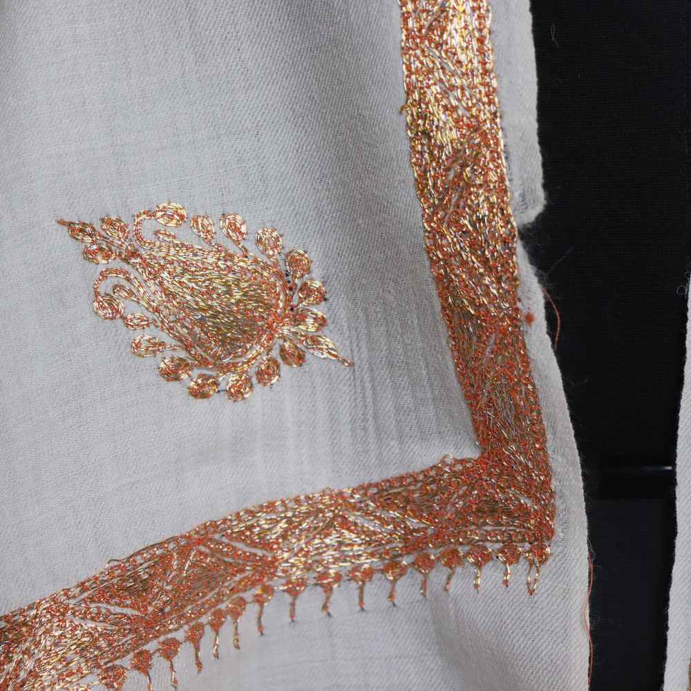 Off White Tilla Stole | Naaz Collection - Gyawun