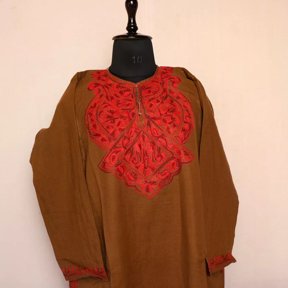 Brownish Phiran Dress of Kashmir | Haseen Collection - Gyawun