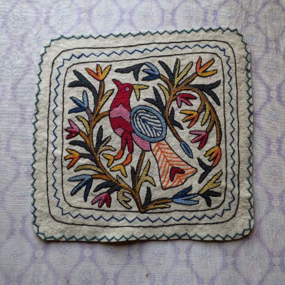 Birdy Square Kashmiri Tapestry Rug Pad - Gyawun