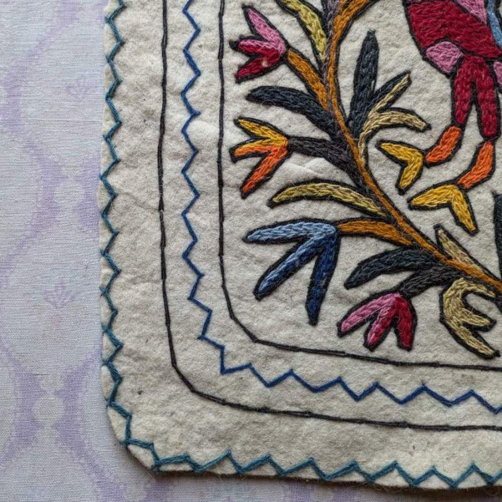 Birdy Square Kashmiri Tapestry Rug Pad - Gyawun