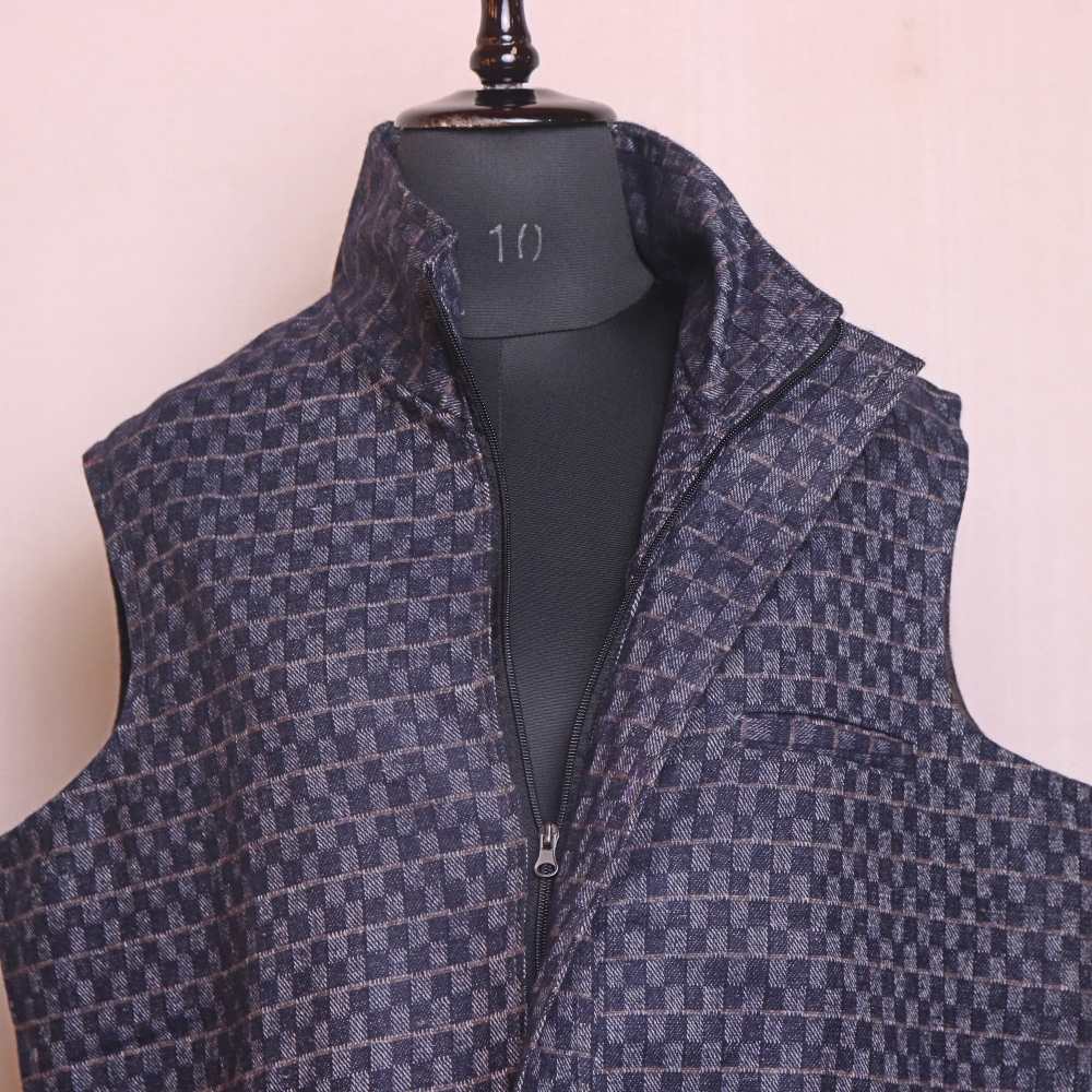 Kashmiri Half Jacket for Men | Tweed Wool - Gyawun