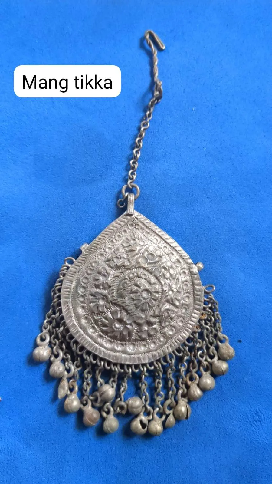 Traditional Kashmiri Jewelry Antique Silver Maang Tikka – Timeless ...