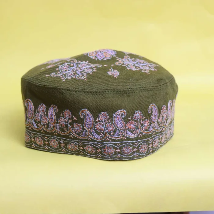 Noorani Handcrafted Pashmina Premium Cap Adorned with Hand Sozni ...