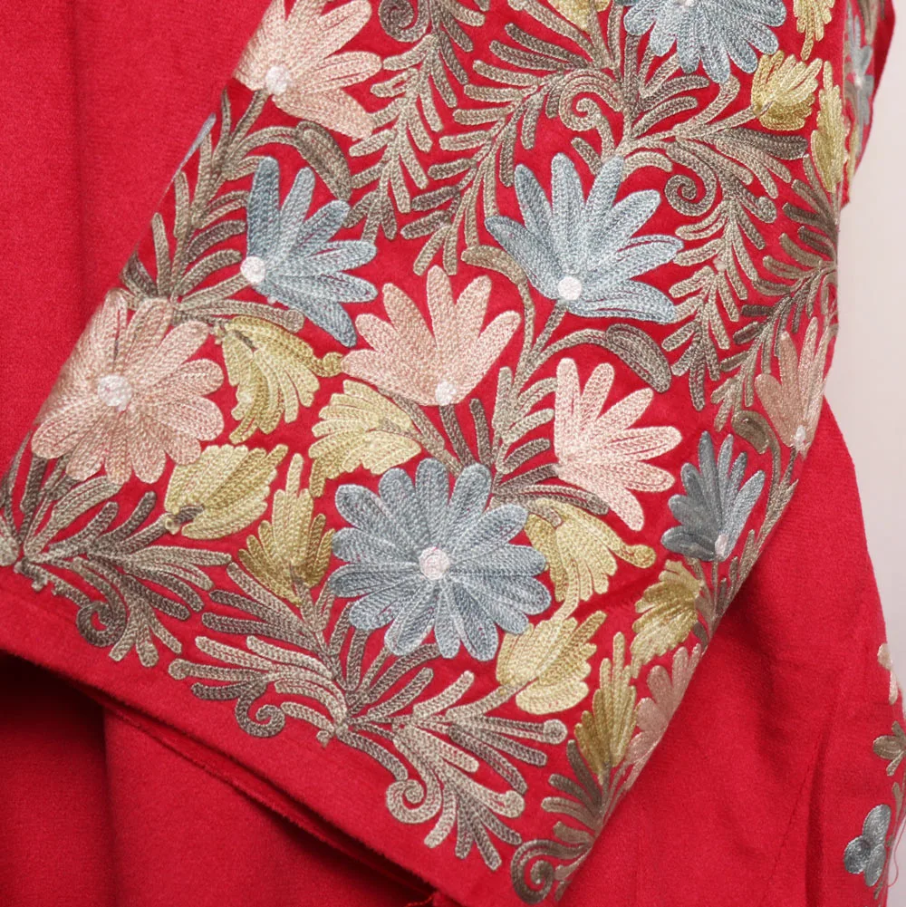 Red Velvet | Makhmal Pheran with Sleeve Detailing - Khanqah Collection ...