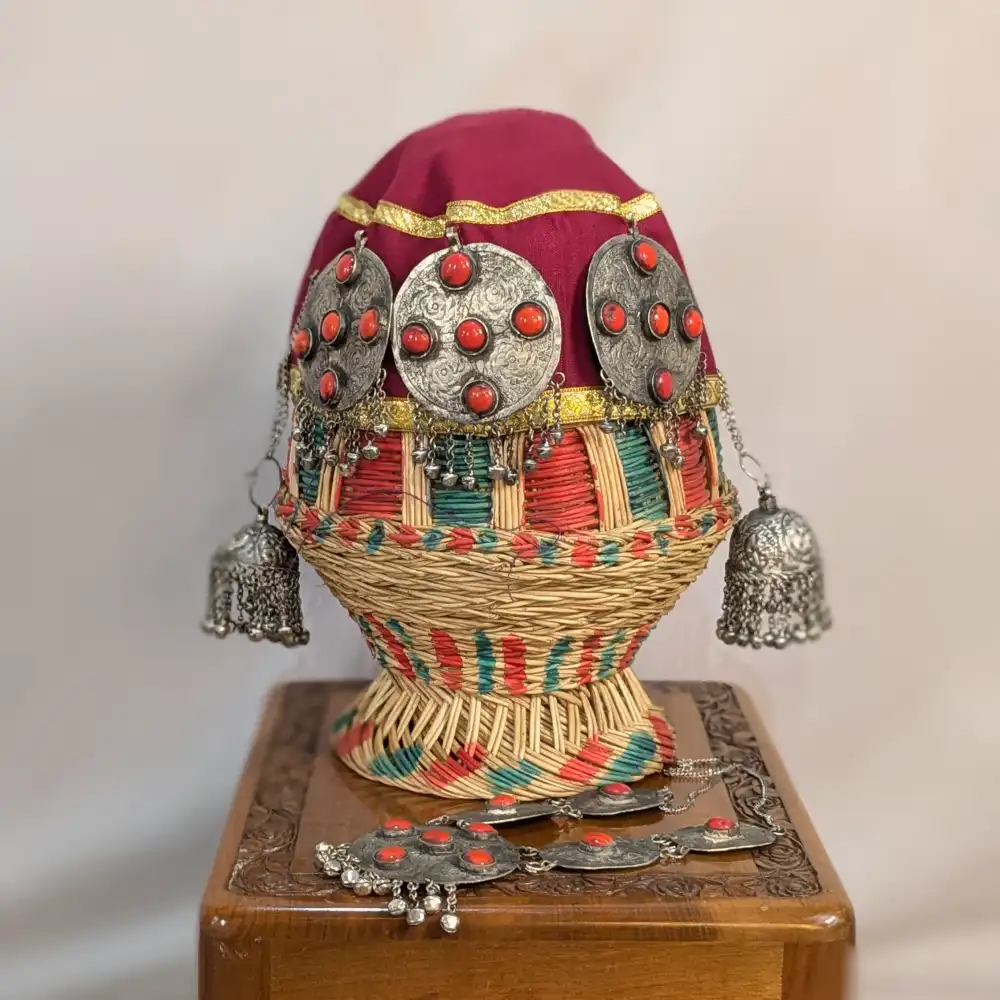 Traditional Kasaba | Kashmiri Headwear Cap with Jewelry - Gyawun