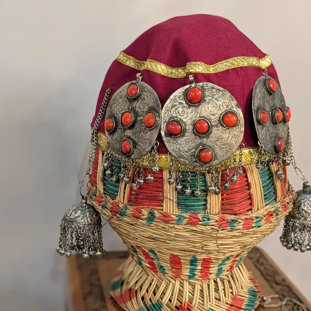 Traditional Kasaba | Kashmiri Headwear Cap with Jewelry - Gyawun