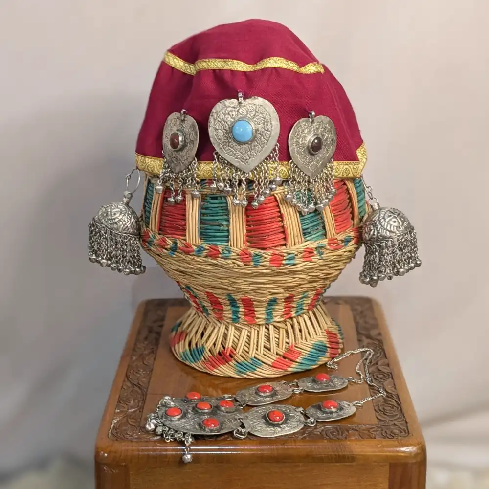 Beautiful Kasaba | Kashmiri Headwear Cap with Traditional Jewelry ...