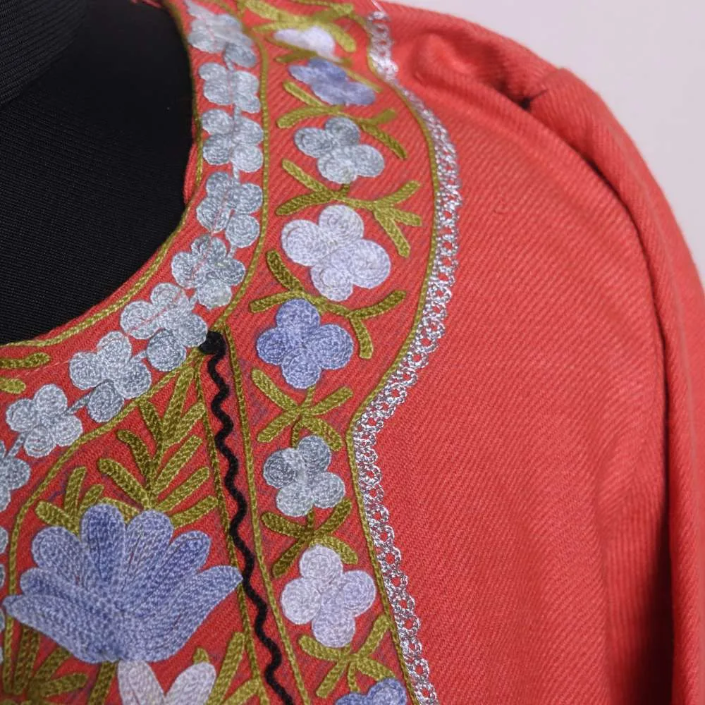 Pinkish Cashmilon Pheran Set | Aari & Zari Embroidery - Dal Lake ...