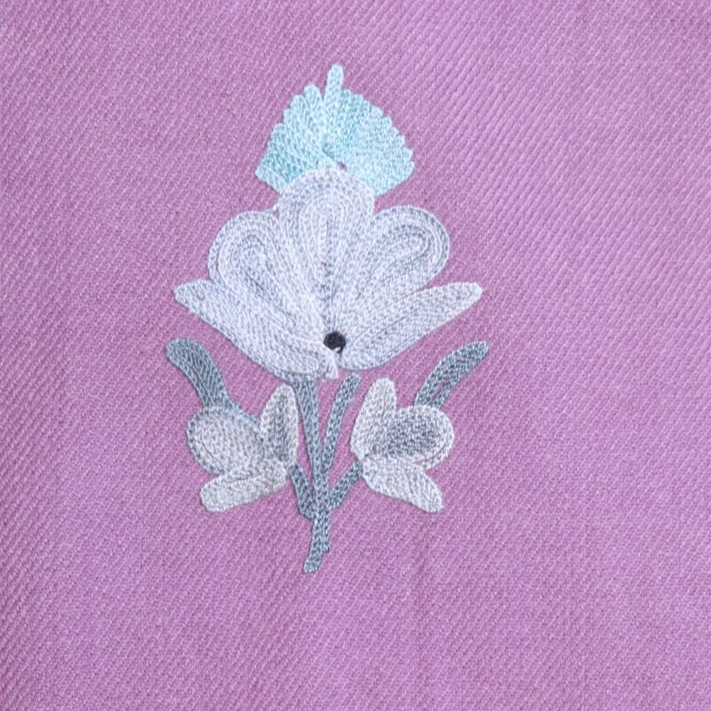 Lavender Colored Cashmilon Pheran with Aari Work - Chattabal Collection ...