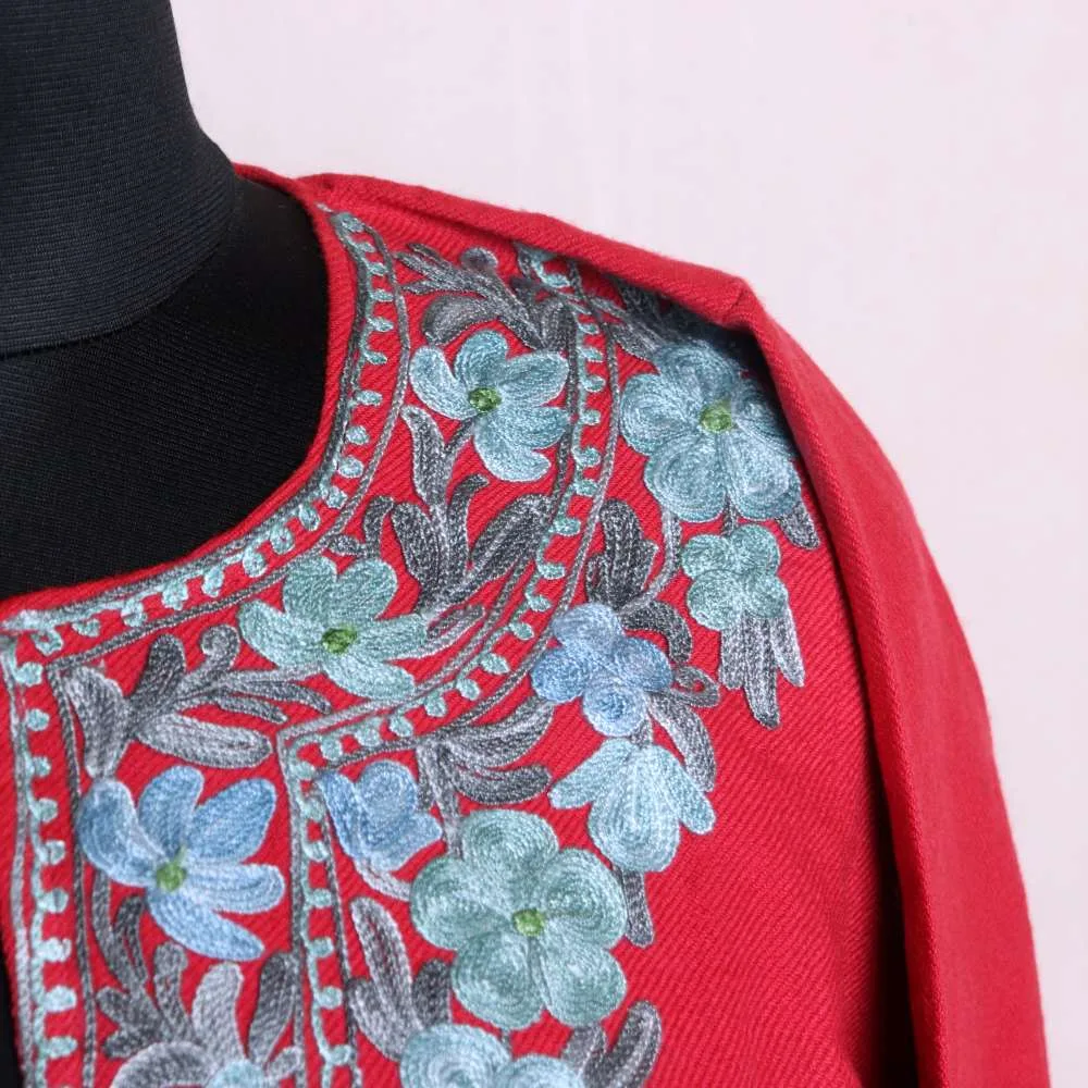 Pinkish Cashmilon Pheran | Feran with Aari Embroidery - Nowhatta ...