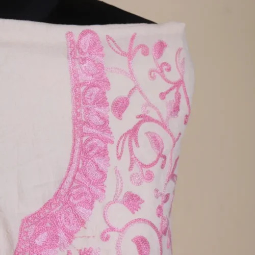 Elegent Kashmiri Cream Color Cotton 2PC Unstitched Suit Fabric With All ...