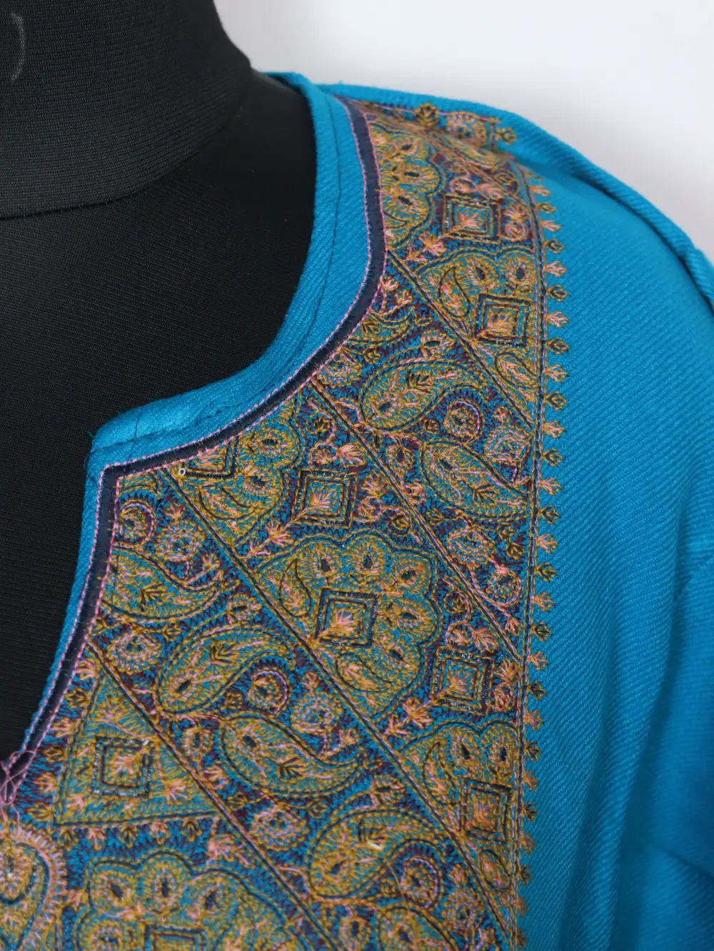 Firoze Green Cashmilon Wool Pheran with Sozni Embroidery Dachigam - Gyawun