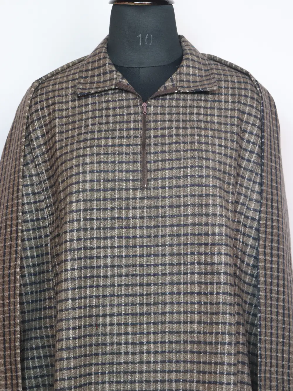 Brown Kashmiri Check Box Tweed Pheran for Boys - Gyawun