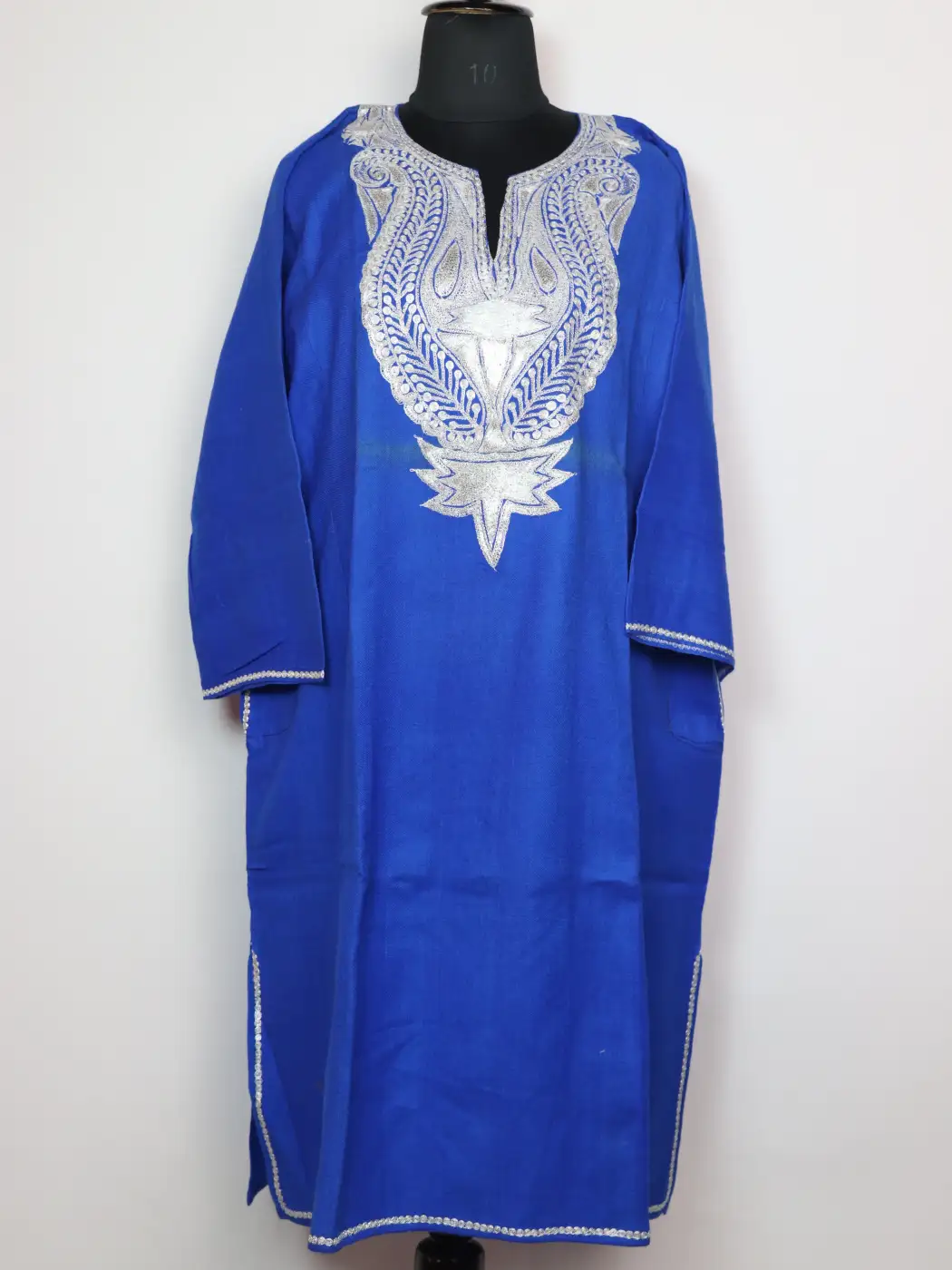 Bahar Blue Raffal Wool Pheran With Botte Tilla Embroidery - Gyawun