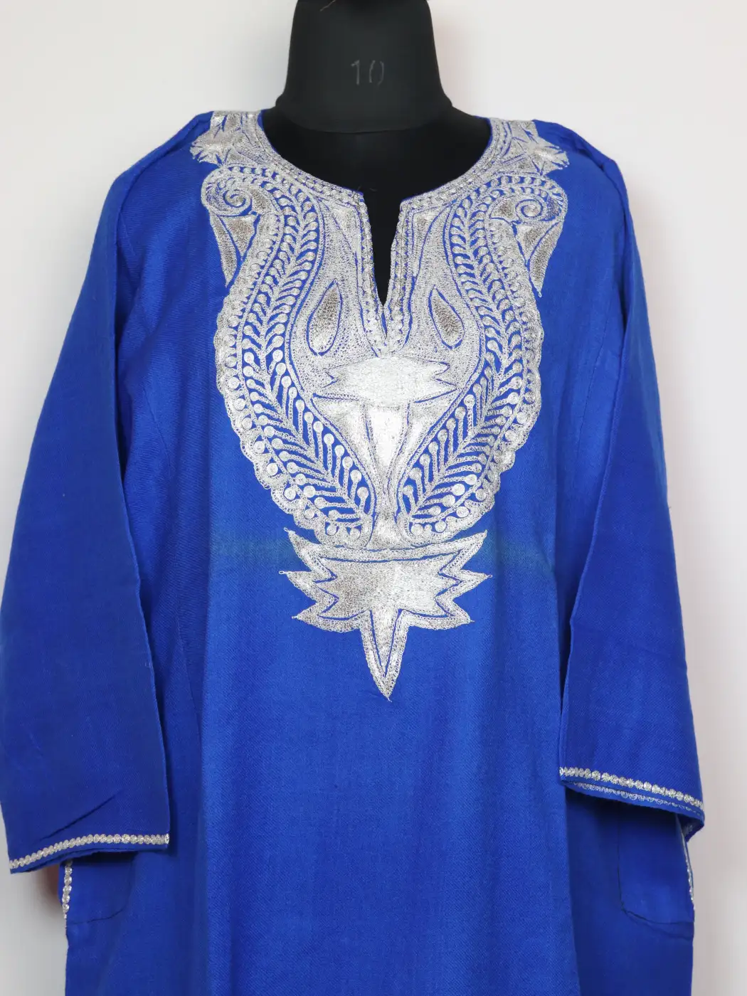 Bahar Blue Raffal Wool Pheran With Botte Tilla Embroidery - Gyawun
