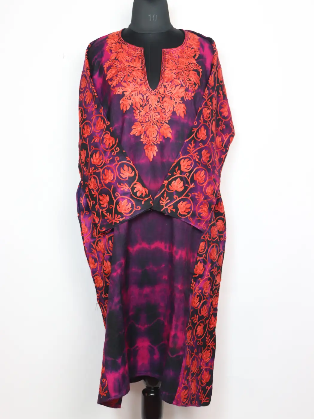 Double Shade Raffal Wool Pheran With Afsan Side Jaal Aari Embroidery ...