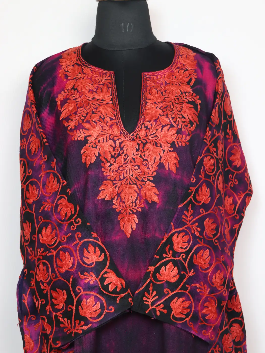 Double Shade Raffal Wool Pheran With Afsan Side Jaal Aari Embroidery ...