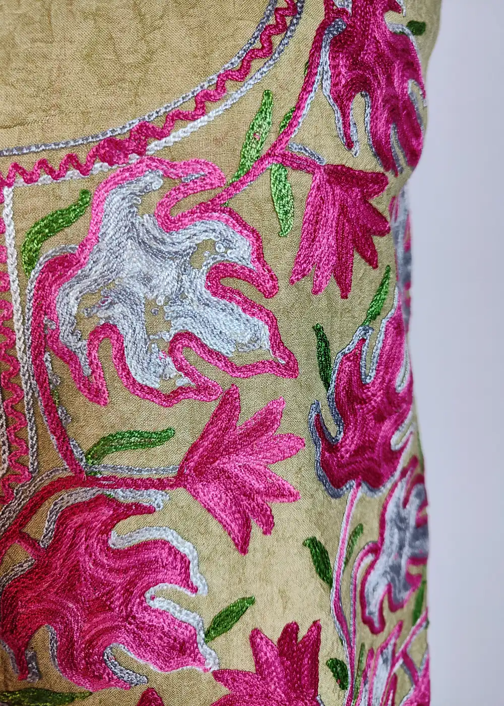Sand Brown 2pc Full Embroidered Suit with Chinari Aari Work All Over in ...
